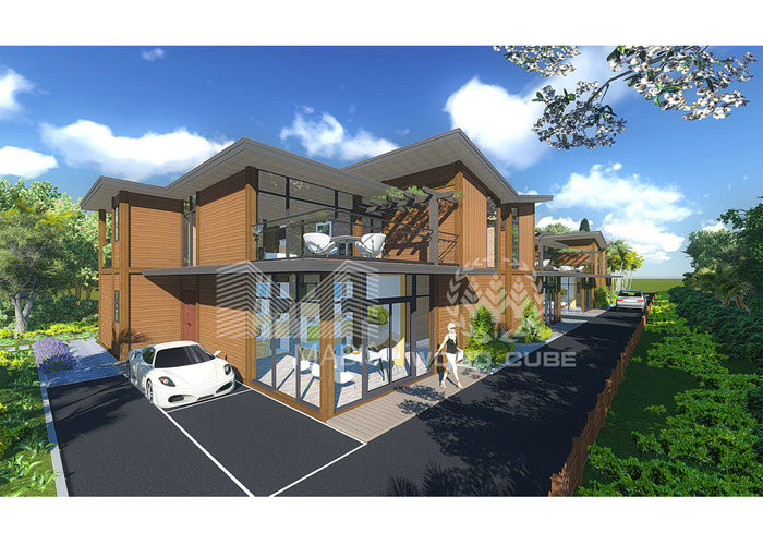 Fire Resistance Prefabricated Duplex Homes , Cottage Style Modular Homes